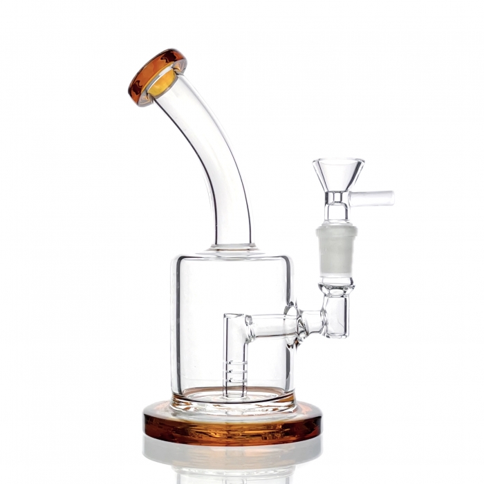 Stone Age Glass Bong With Inline Percolator Amber 17cm
