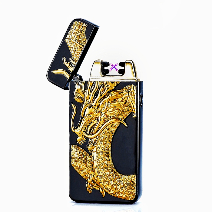 Plasma Arc Cigarette USB Lighter Dragon Black